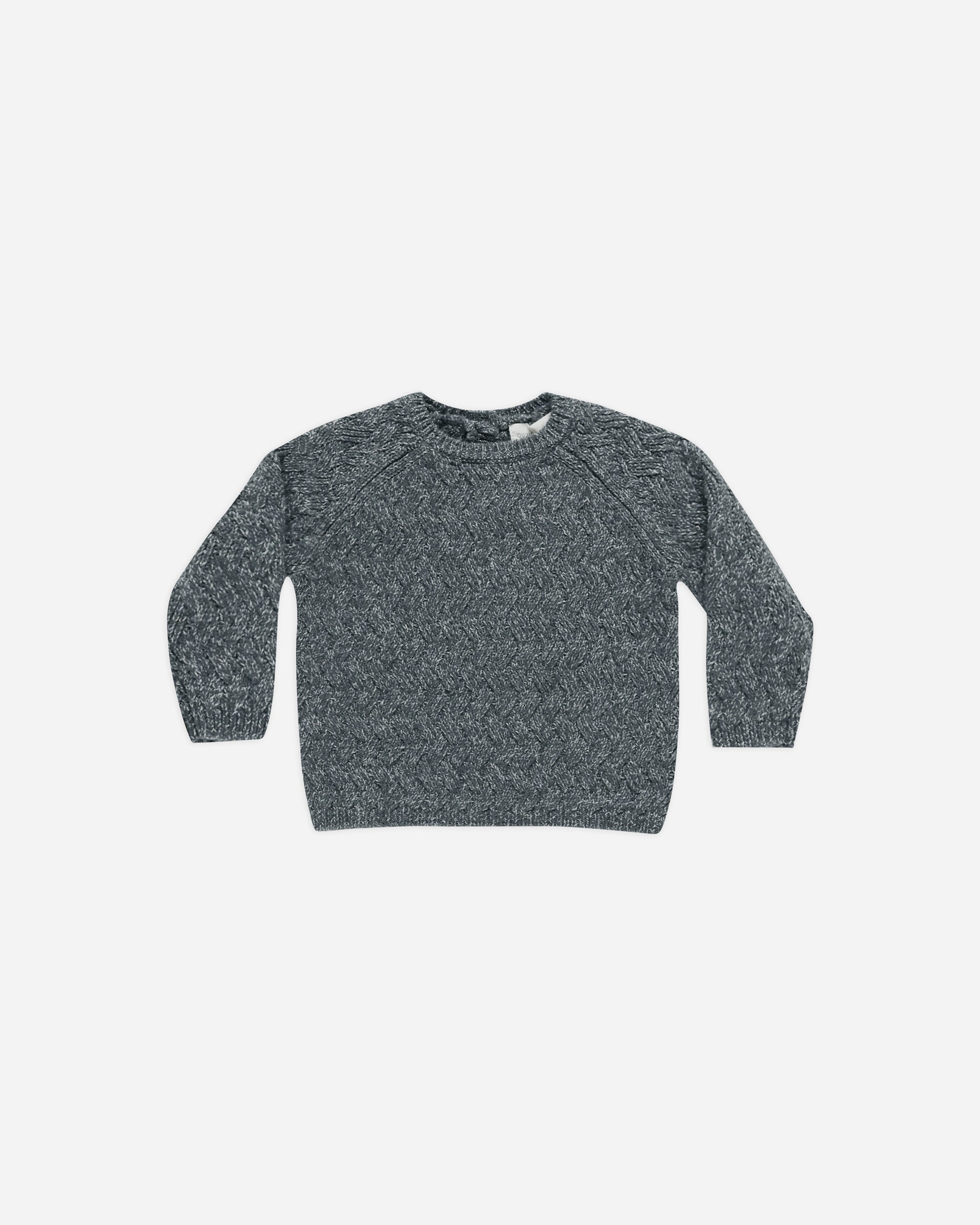 Knit Sweater || Heathered Indigo – Quincy Mae