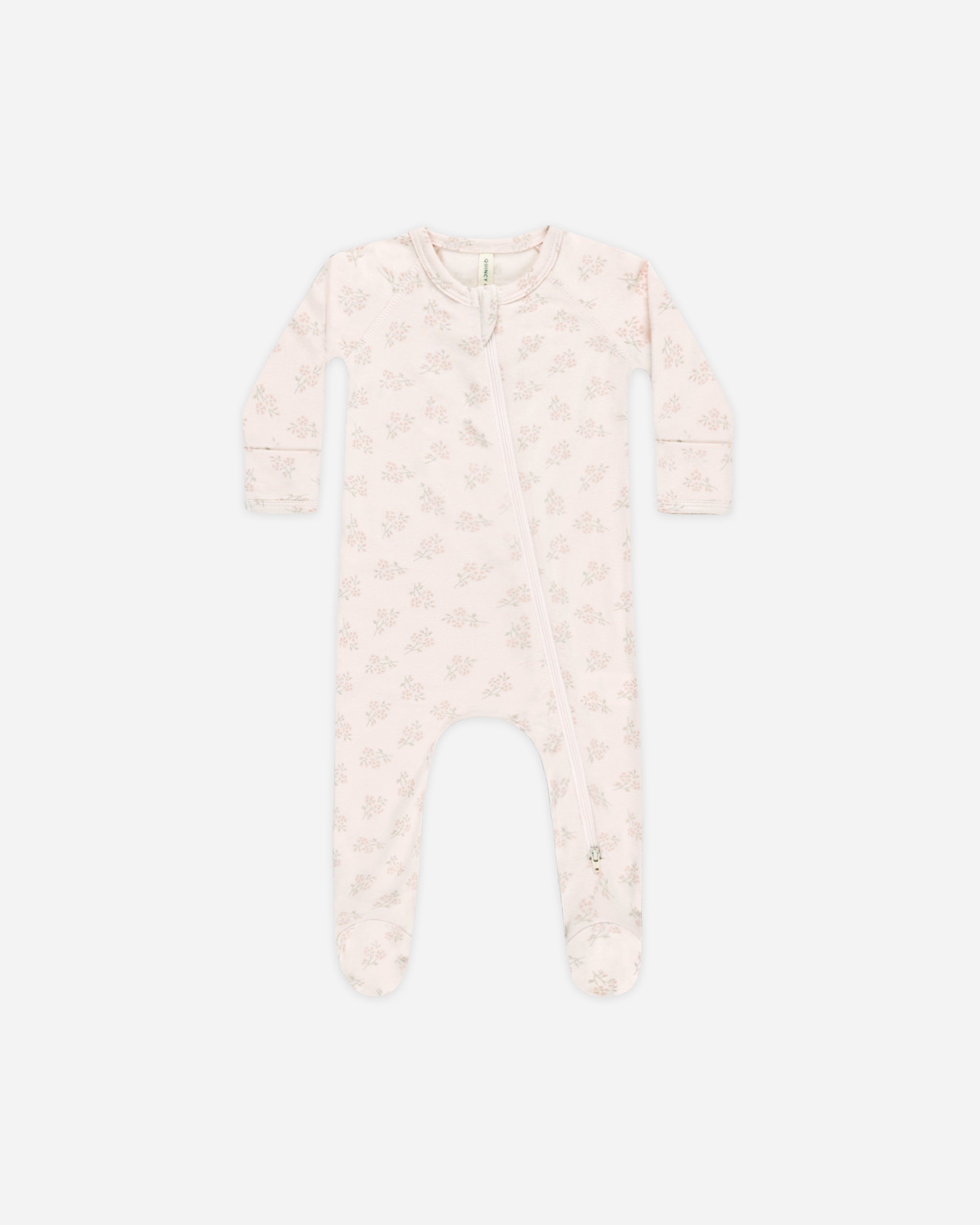 Modal Zip Footie Pink Blossom – Quincy Mae