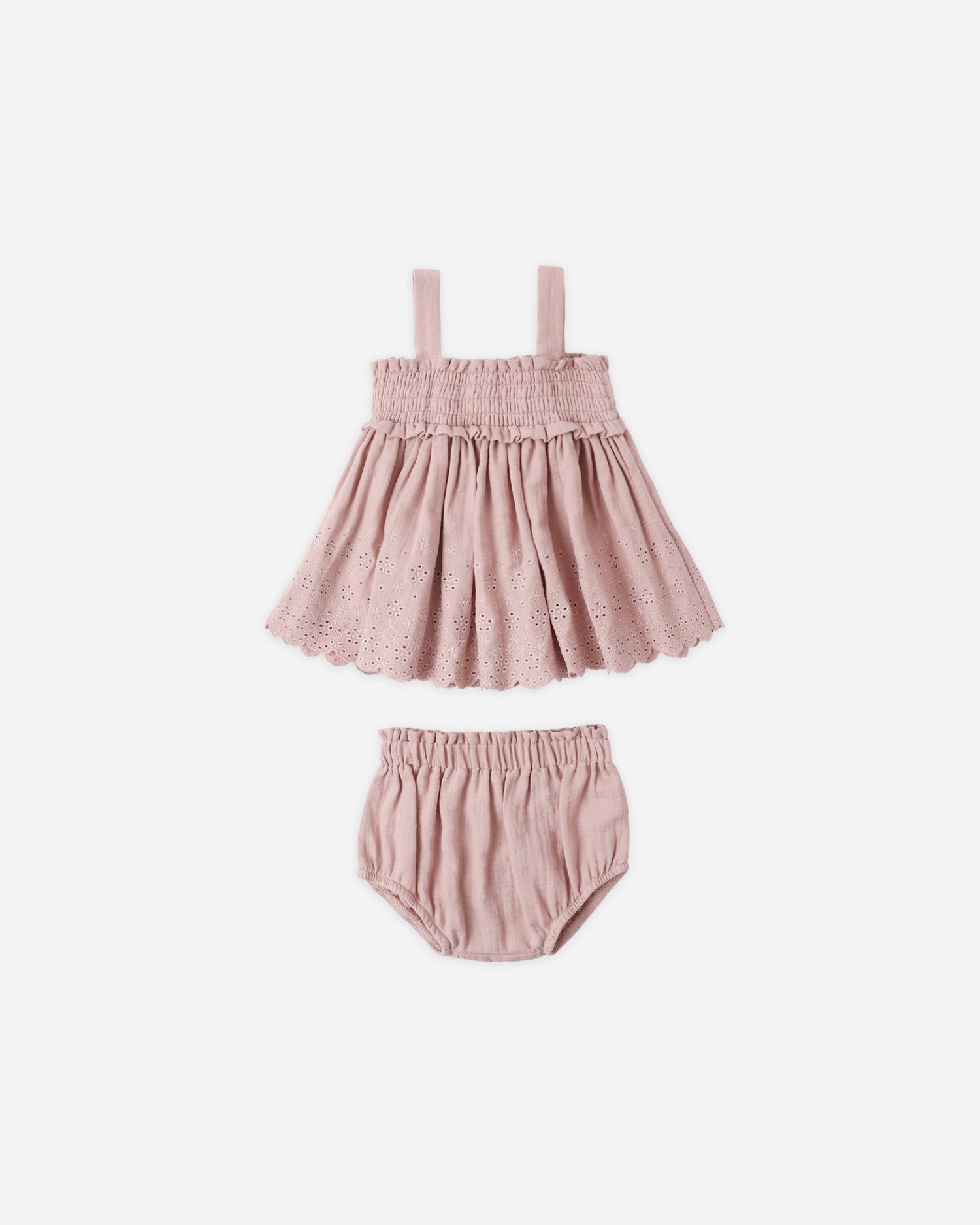 Mae Smocked Top + Bloomer Set Mauve – Quincy Mae