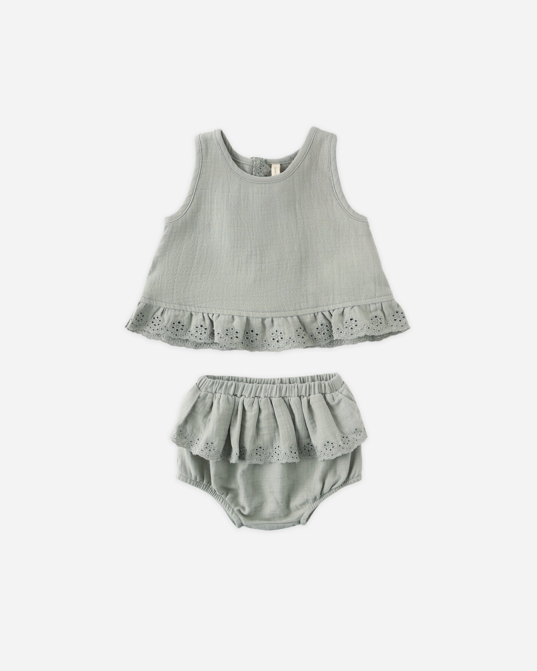 Ruffled Tulip Top + Bloomer Set Sage – Quincy Mae