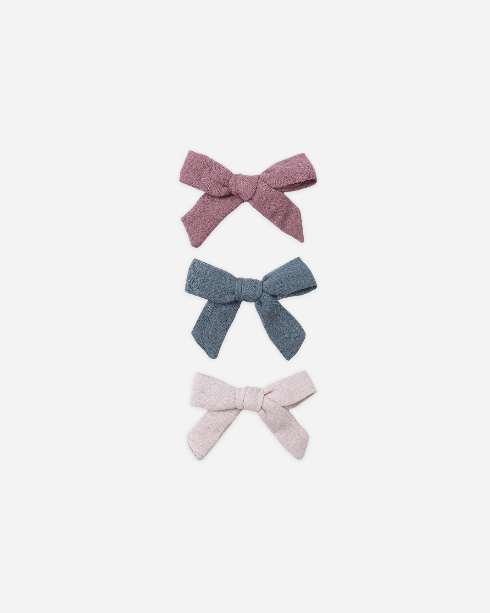 Bow W. Clip, Set Of 3 || Mulberry, Ocean, Lilac – Rylee + Cru