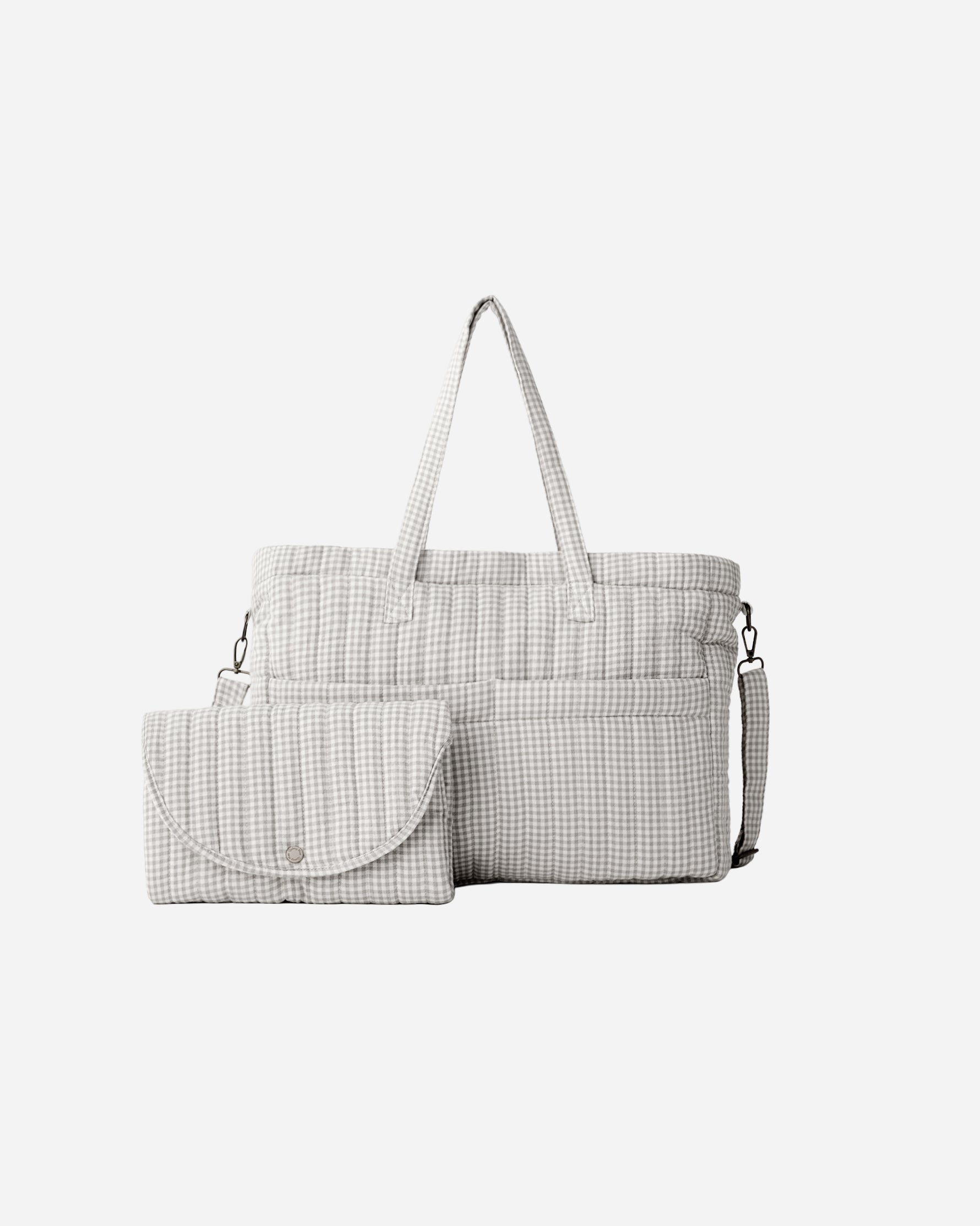 Diaper Bag + Changing Mat Sage Gingham – Quincy Mae