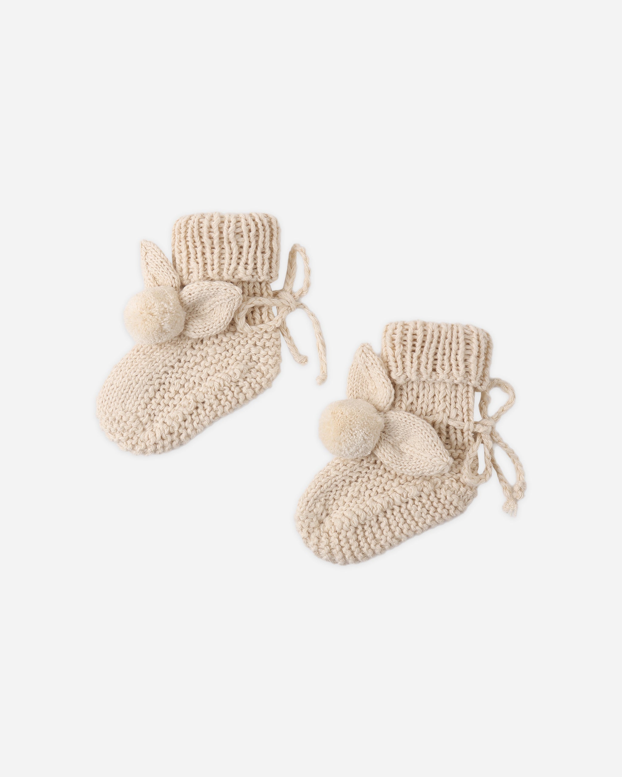 Bunny Knit Booties Ecru – Quincy Mae