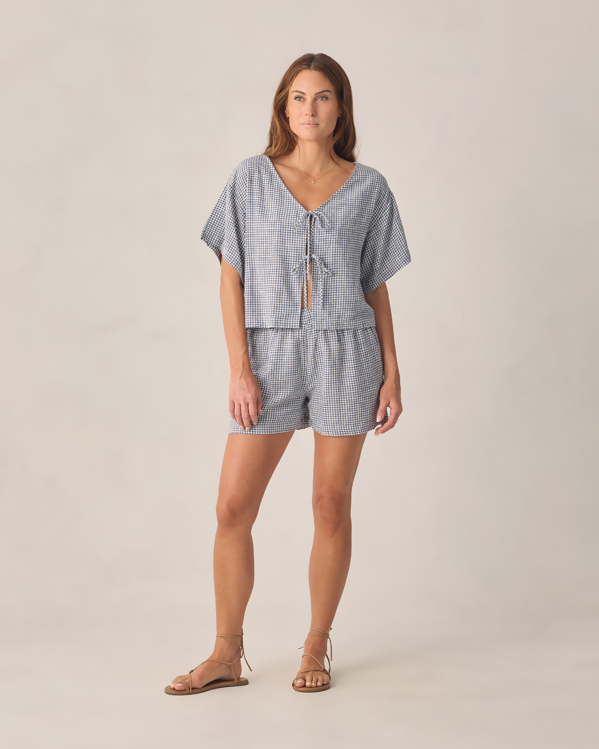 Women's Juniper Set Marine Gingham – Rylee + Cru