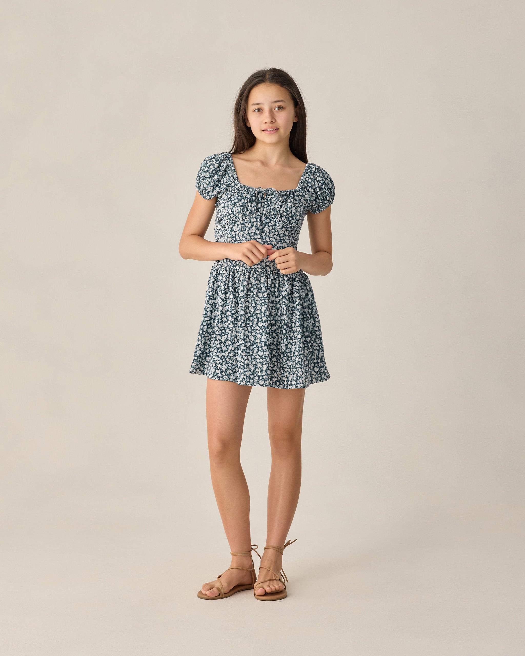 Teen Alex Dress Navy Floral – Rylee + Cru