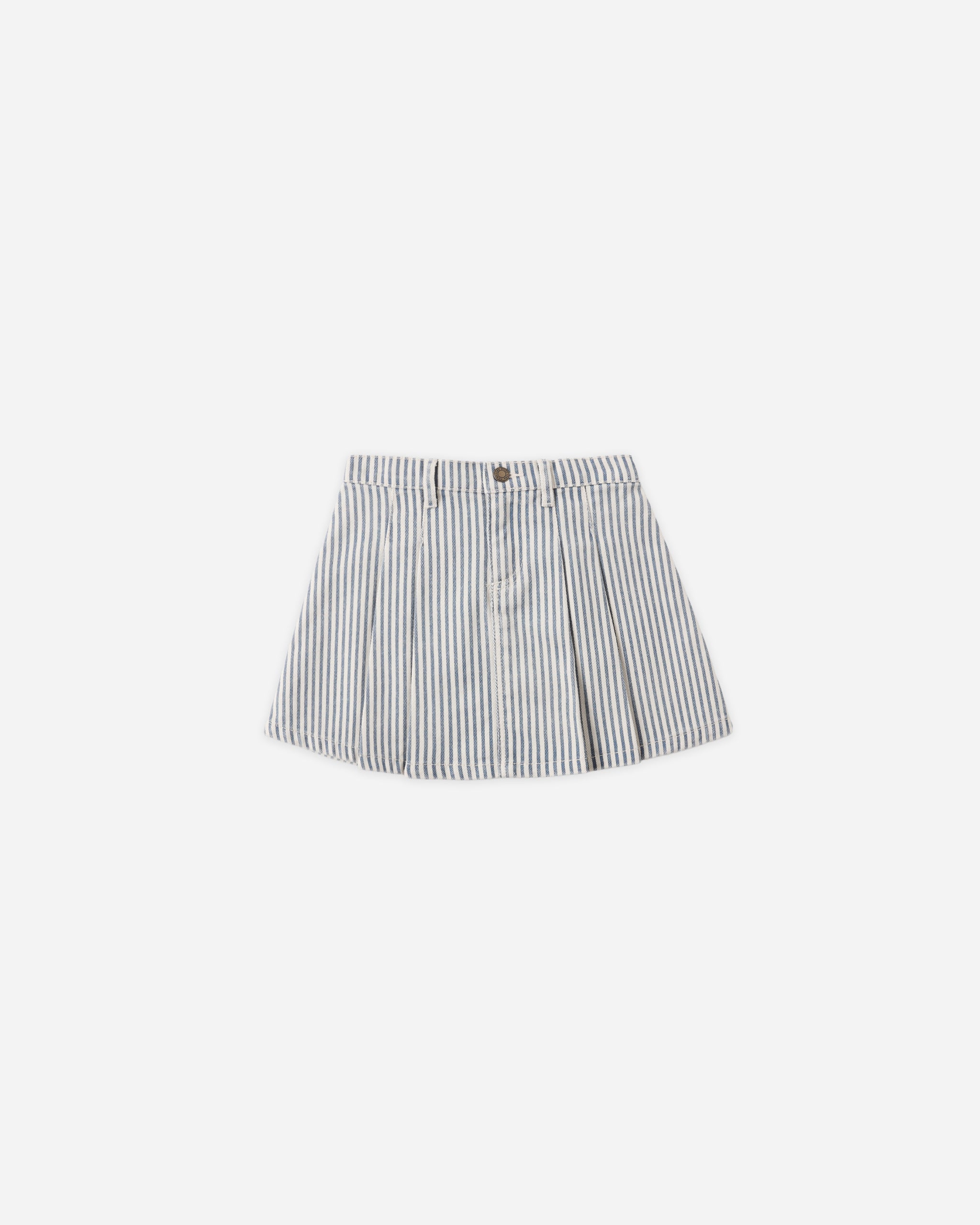 Pleated Denim Skirt Railroad Stripe – Rylee + Cru